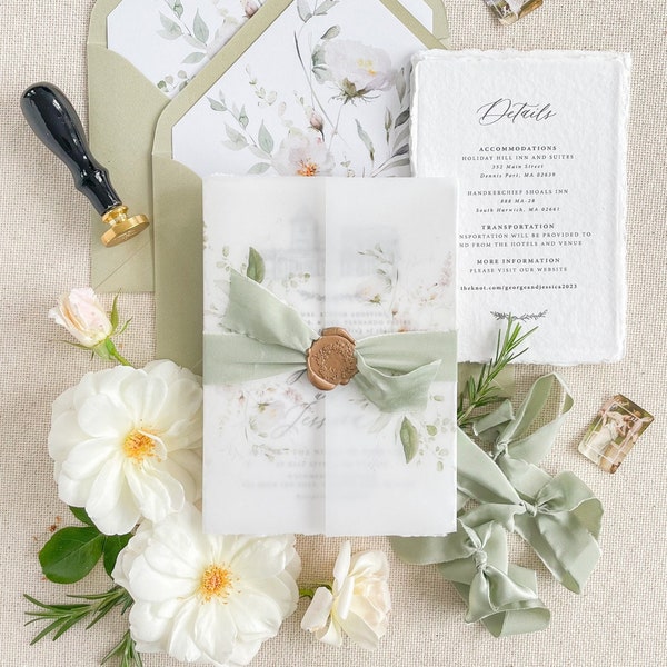 Vellum Wedding Invitations - Etsy UK