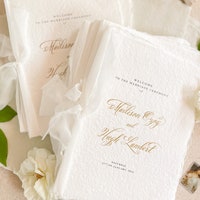 Marianna Handmade Paper Wedding Programs, Printed or Printable Wedding ...