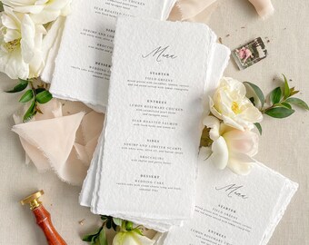 Cotton Paper Menus - Etsy