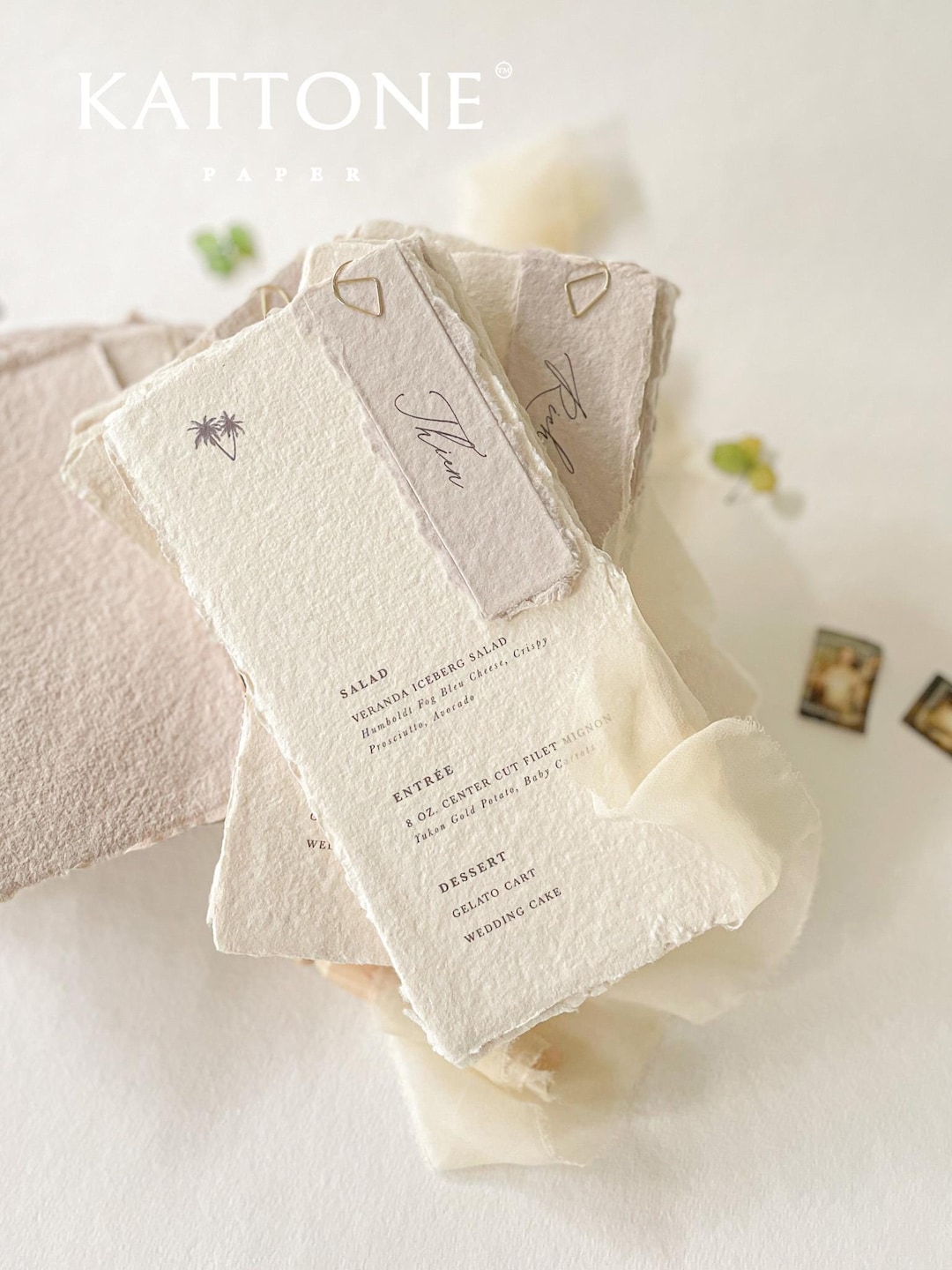 Beach Wedding Menus | Deckled Edge Paper Menus | Day Stationery ...