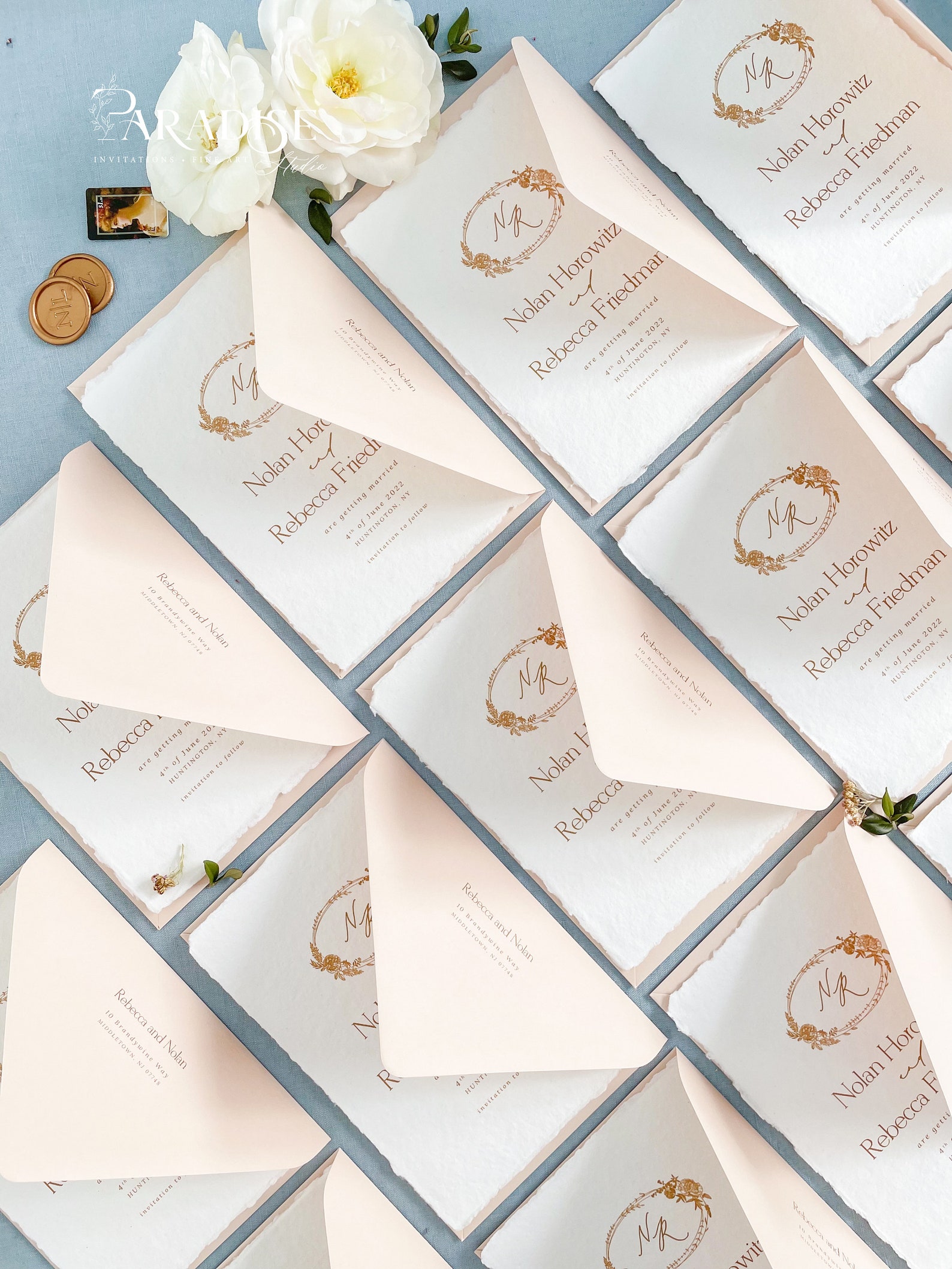 Susanna Handmade Wedding Invitation Suit Deckled Edge Paper - Etsy