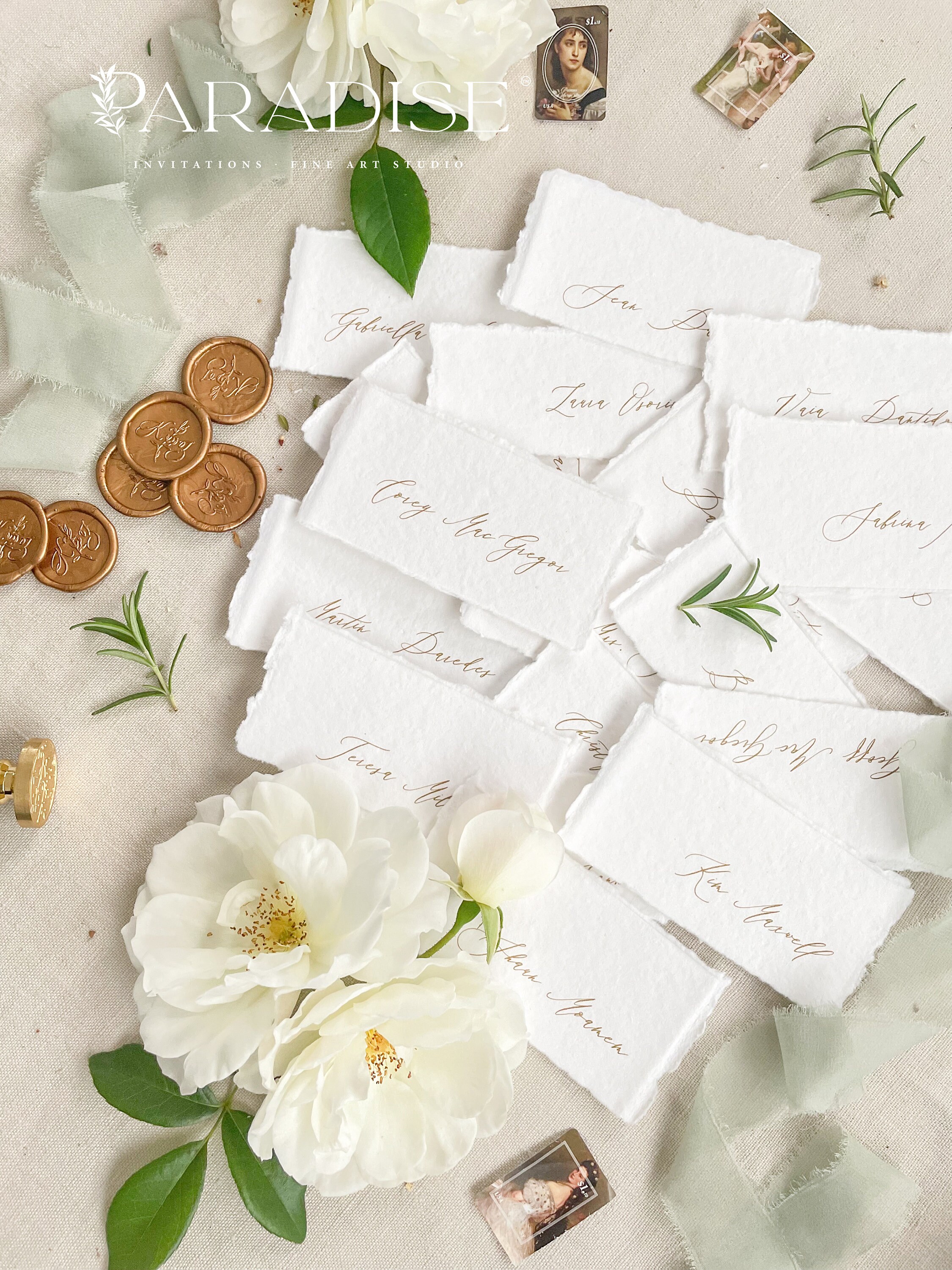 Sidonie Handmade Paper Place Cards Wedding Place Cards Name - Etsy