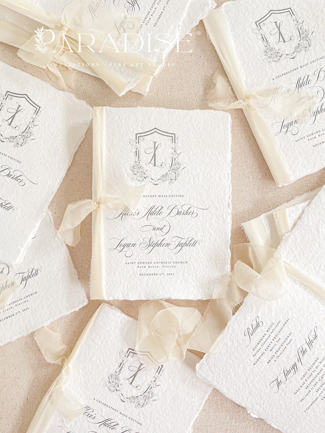 Maisy Handmade Paper Wedding Programs, Printed or Printable Wedding ...