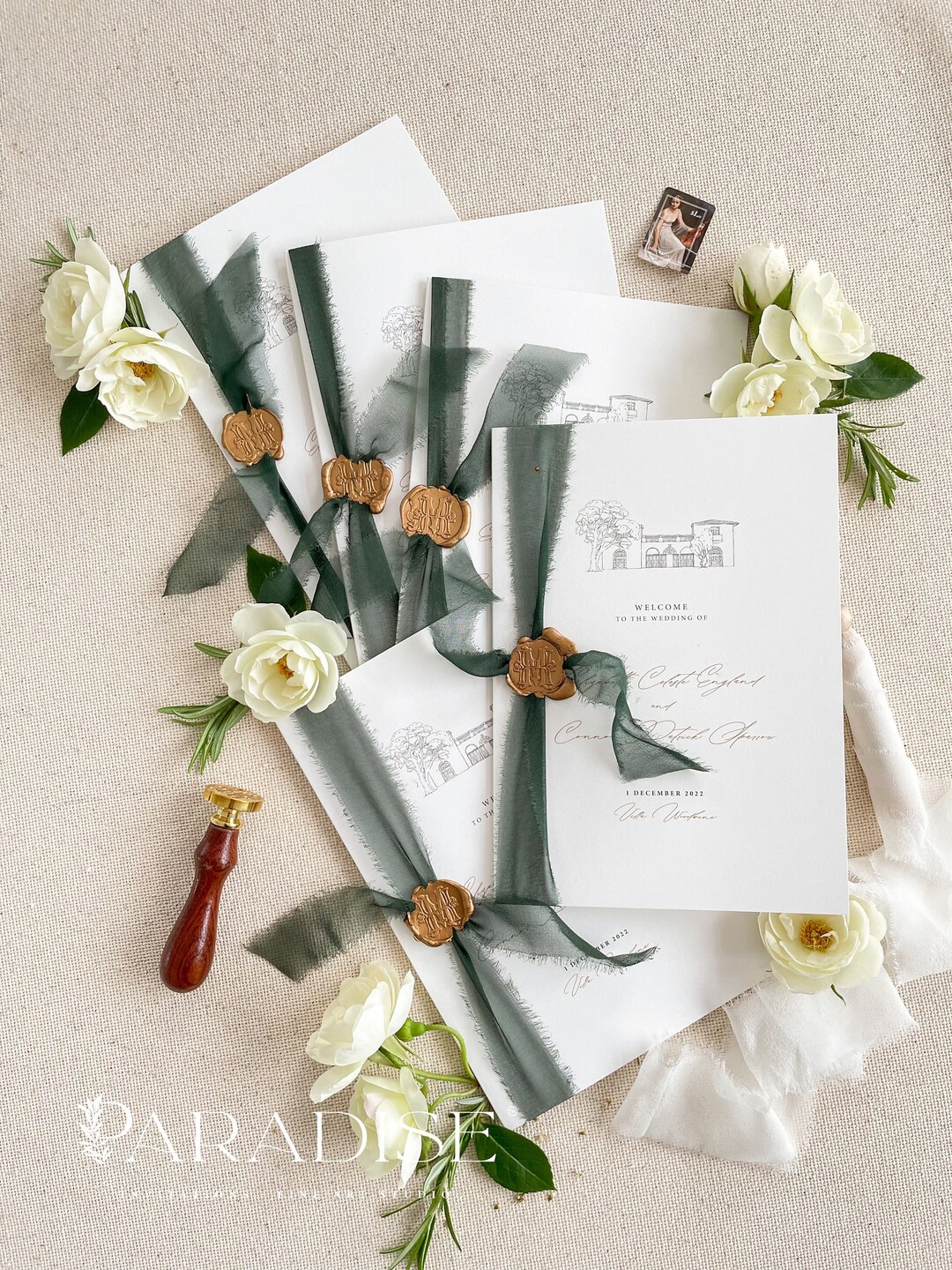 Clareta Wedding Programs, Silk Ribbons, Printed Wedding Programs ...