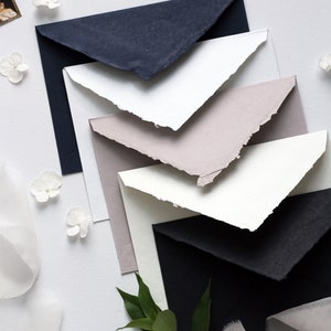 Handmade Paper Envelopes, Wedding Stationery, Handmade Paper, Deckled ...