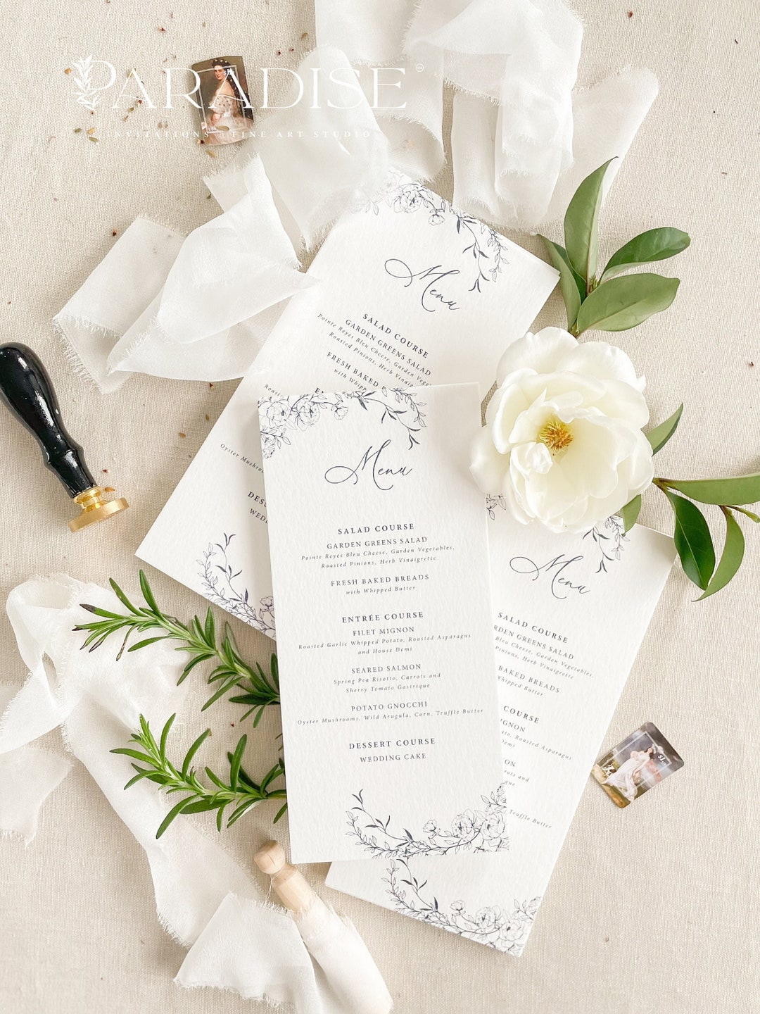 Coraline Wedding Menus, Printable Menu or Printed Menus, Menus With ...