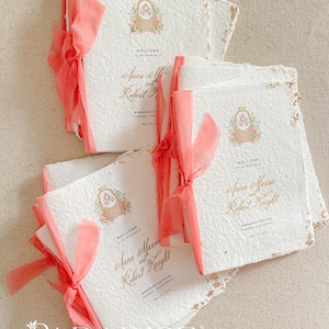 Rosalinda Handmade Paper Wedding Programs, Printed or Printable Wedding ...