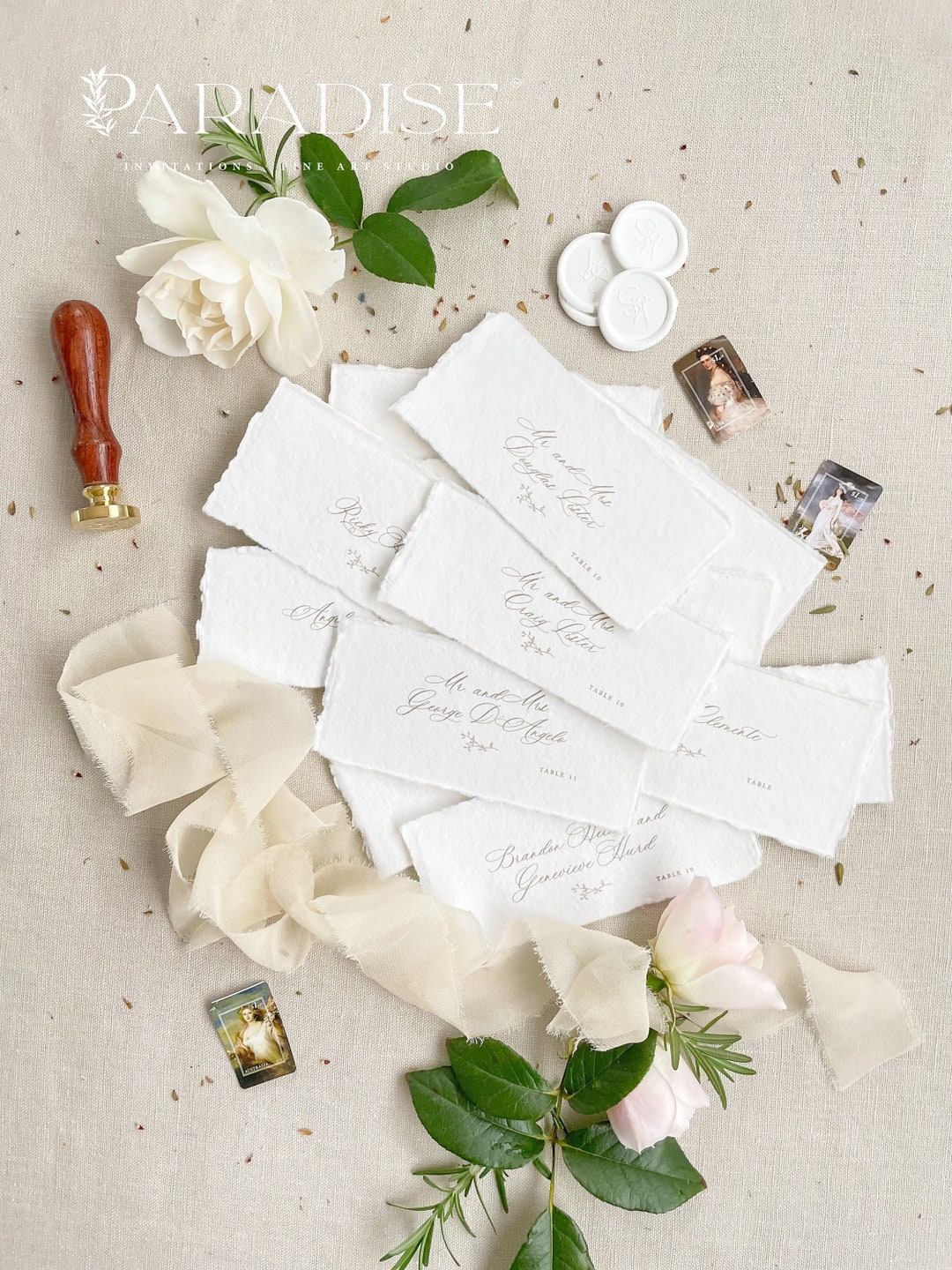 Garcelle Handmade Paper Place Cards, Wedding Place Cards, Name Cards ...