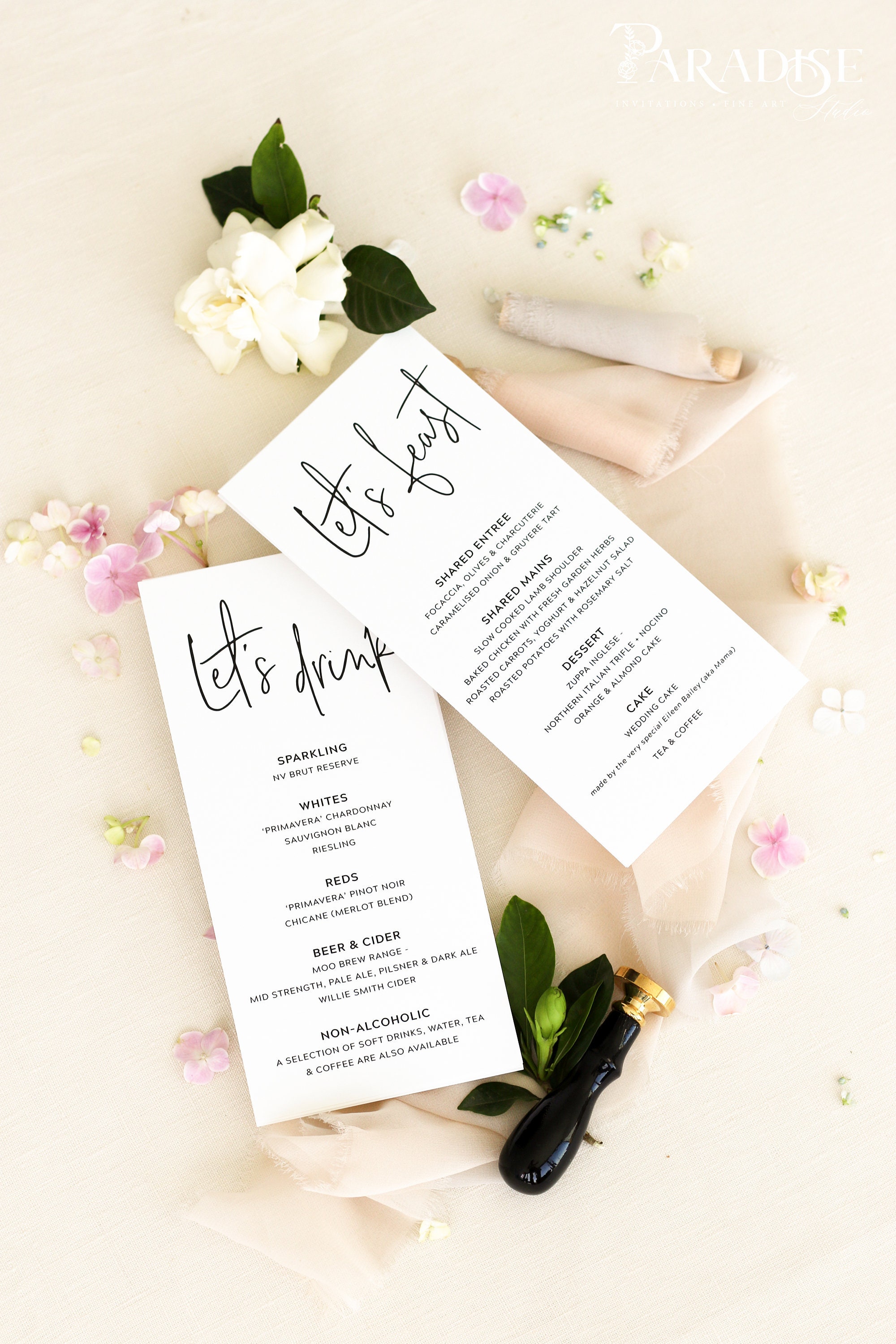 Paper & Party Supplies Party Supplies Menus with Names Name cards Table ...