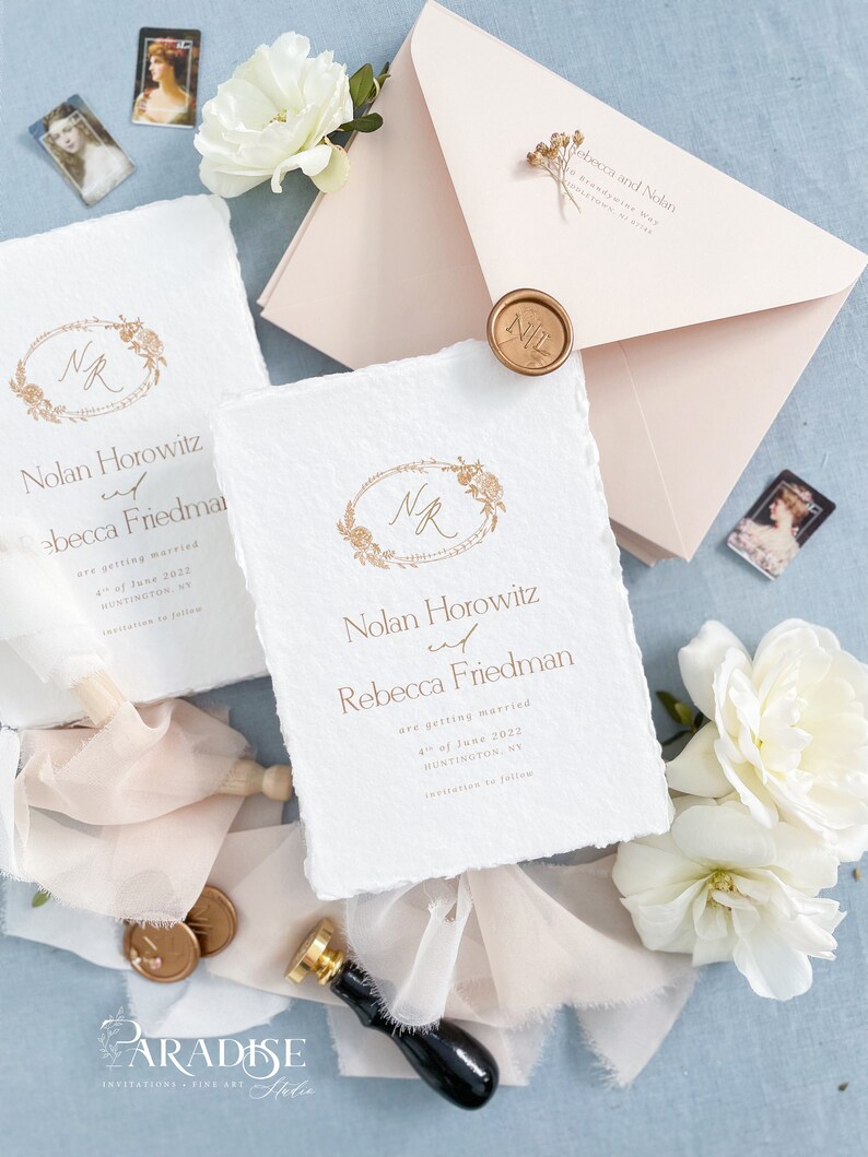 Susanna Handmade Wedding Invitation Suit Deckled Edge Paper - Etsy