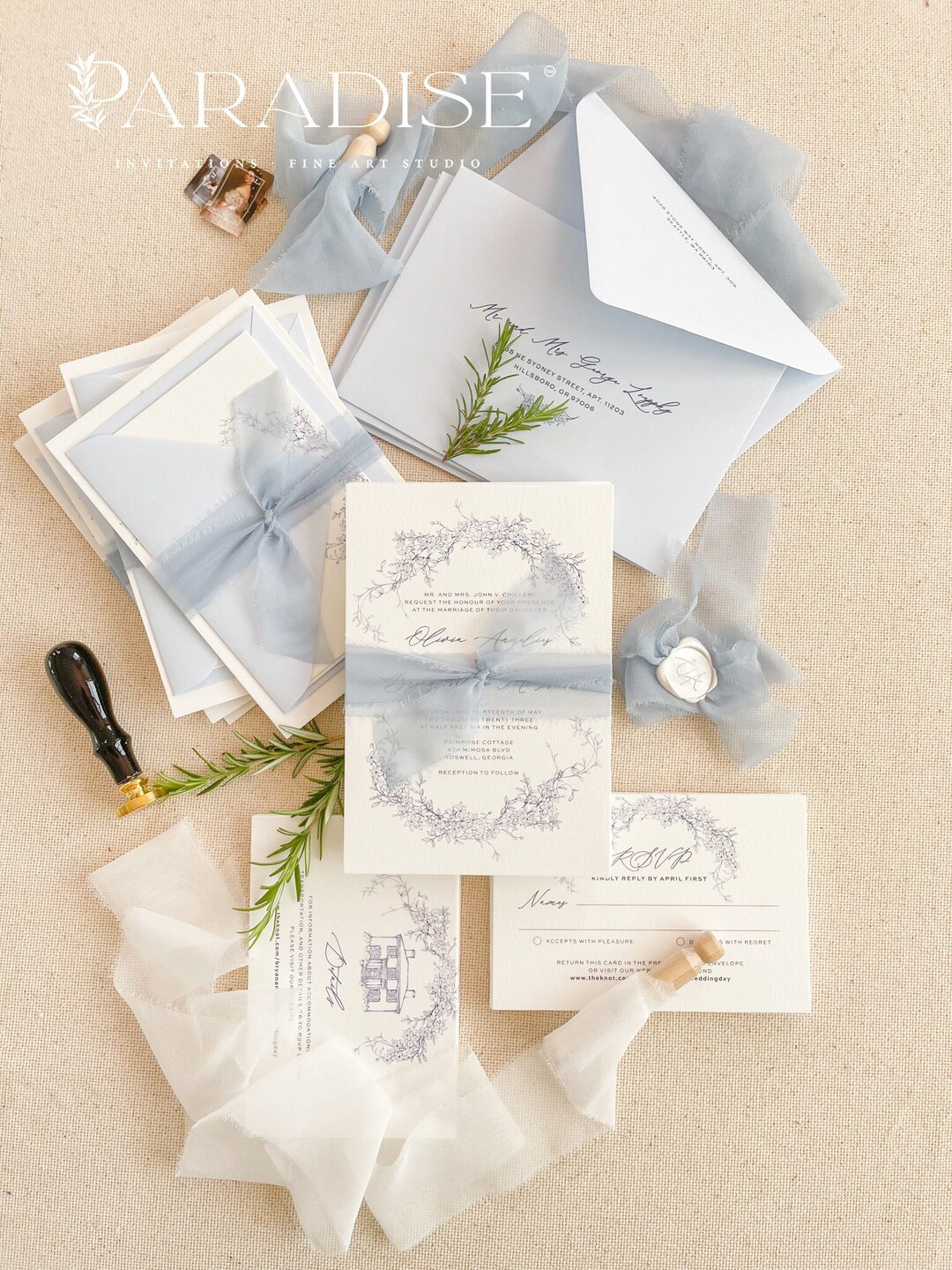Dominique Rustic Wedding Invitation Sets, Boho Wedding Invitations ...