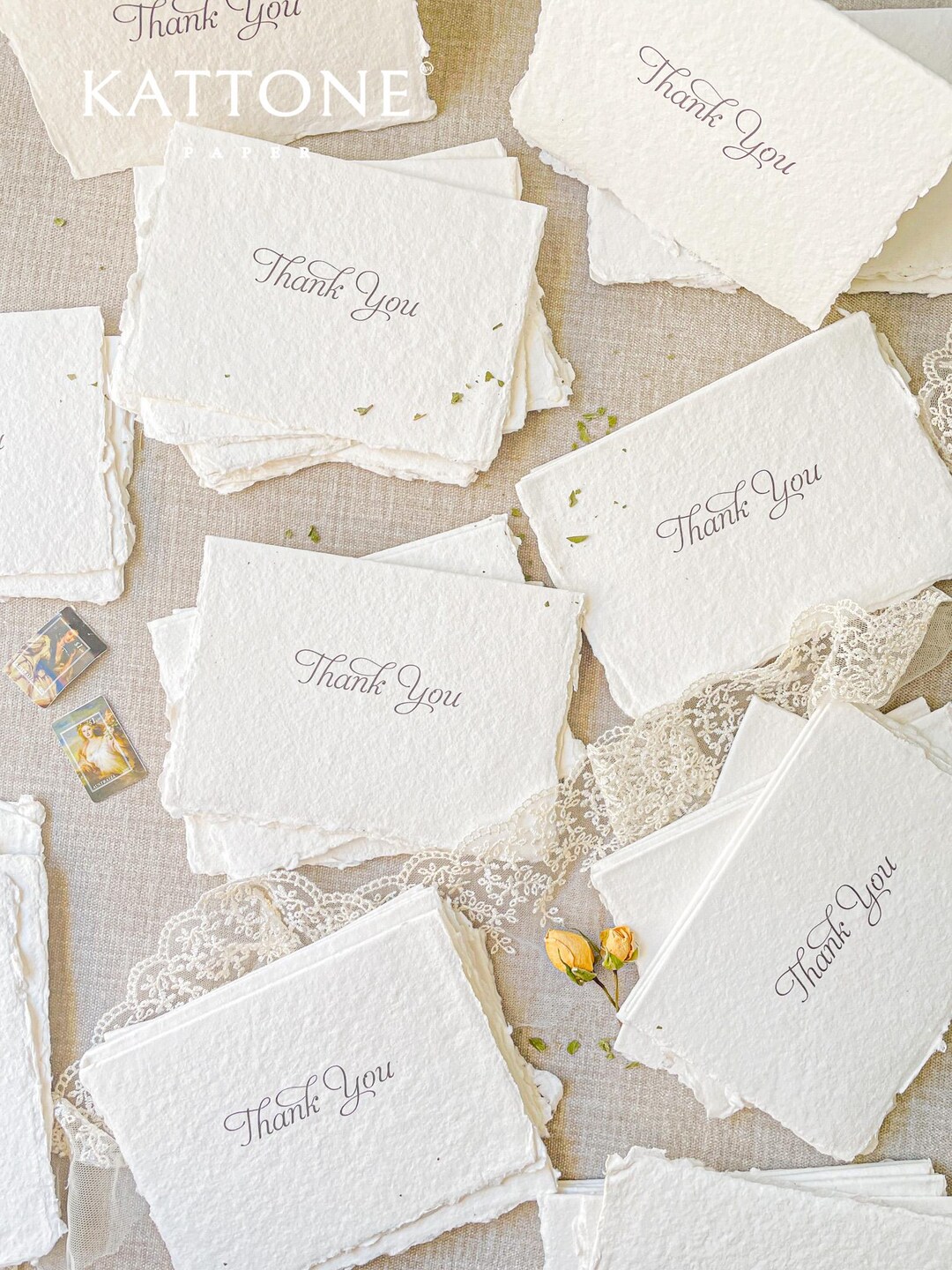 Tracy Handmade Paper Thank You Cards, Printed or Printable Thank You ...