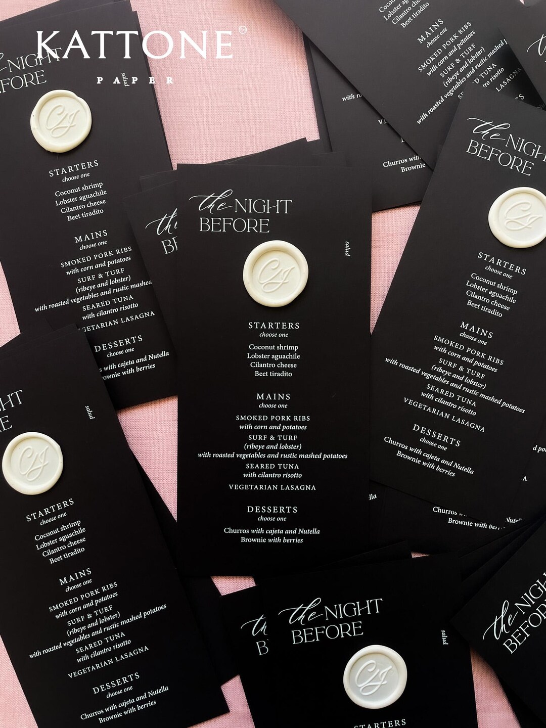 Black and White Wedding Menus | the Night Before Rehearsal Dinner ...