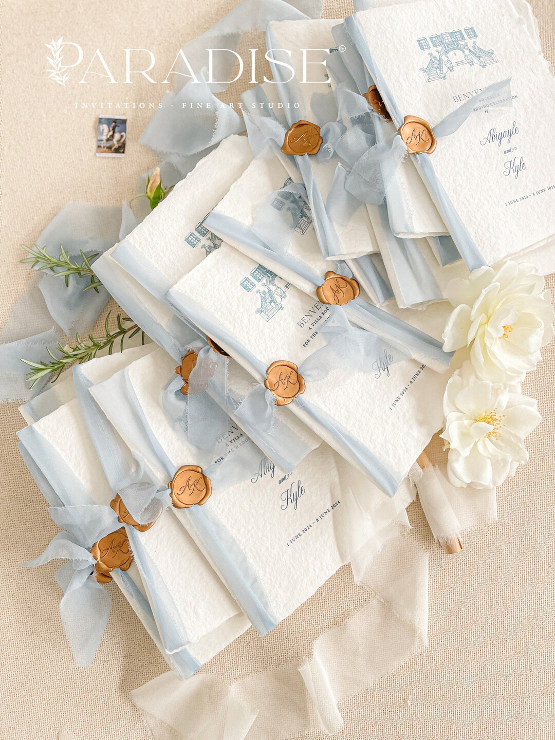 Marianna Handmade Paper Wedding Programs, Printed or Printable Wedding ...