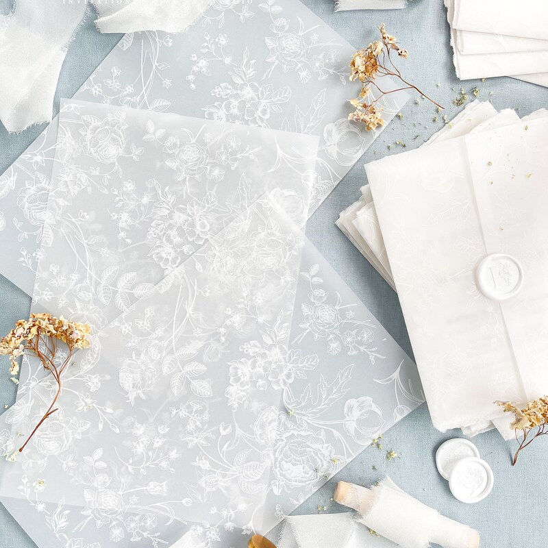 Floral Vellum Paper - Etsy