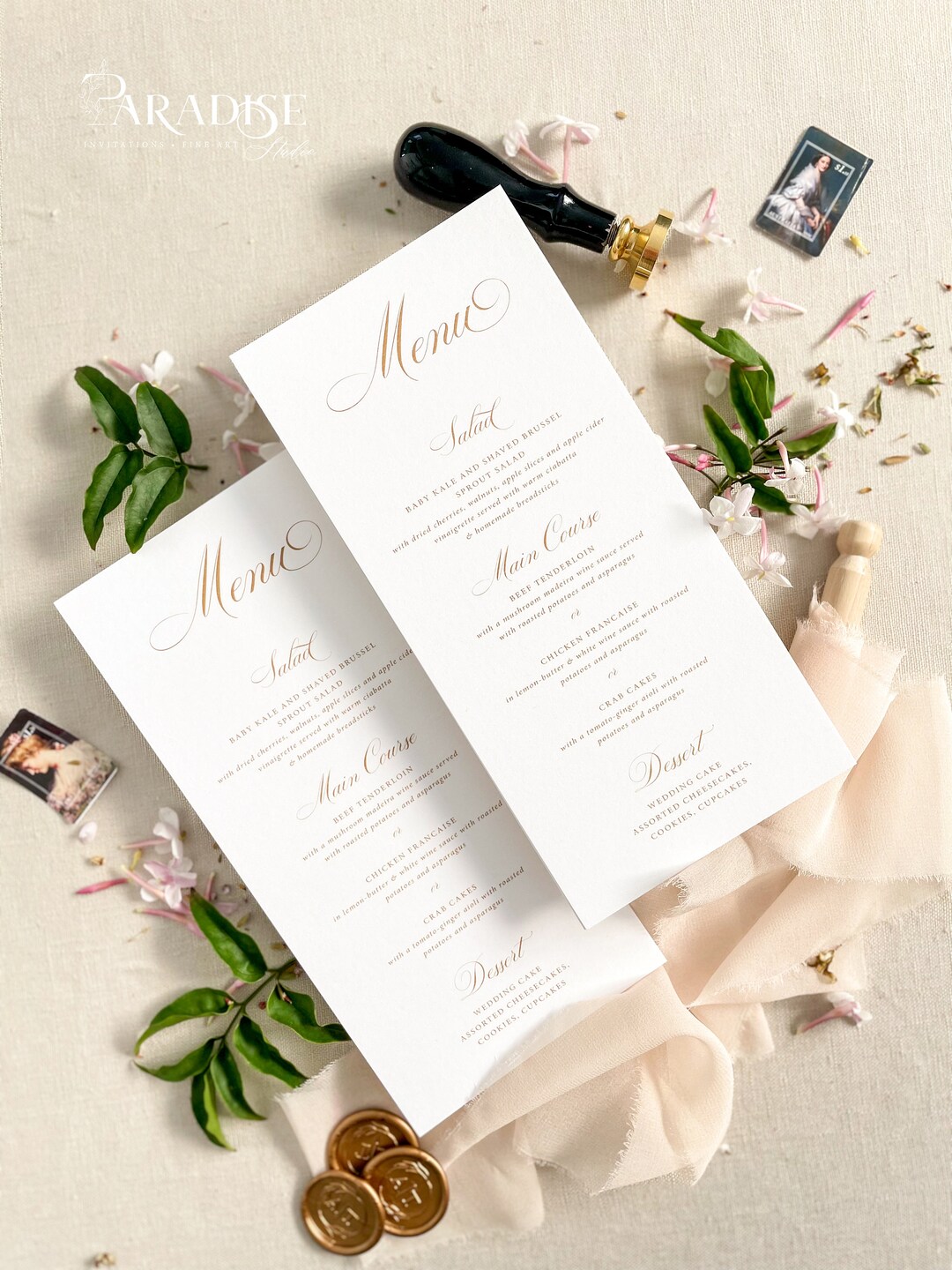 Elisa Modern Wedding Menu, Menus for All Events, Stationery, Monogram ...
