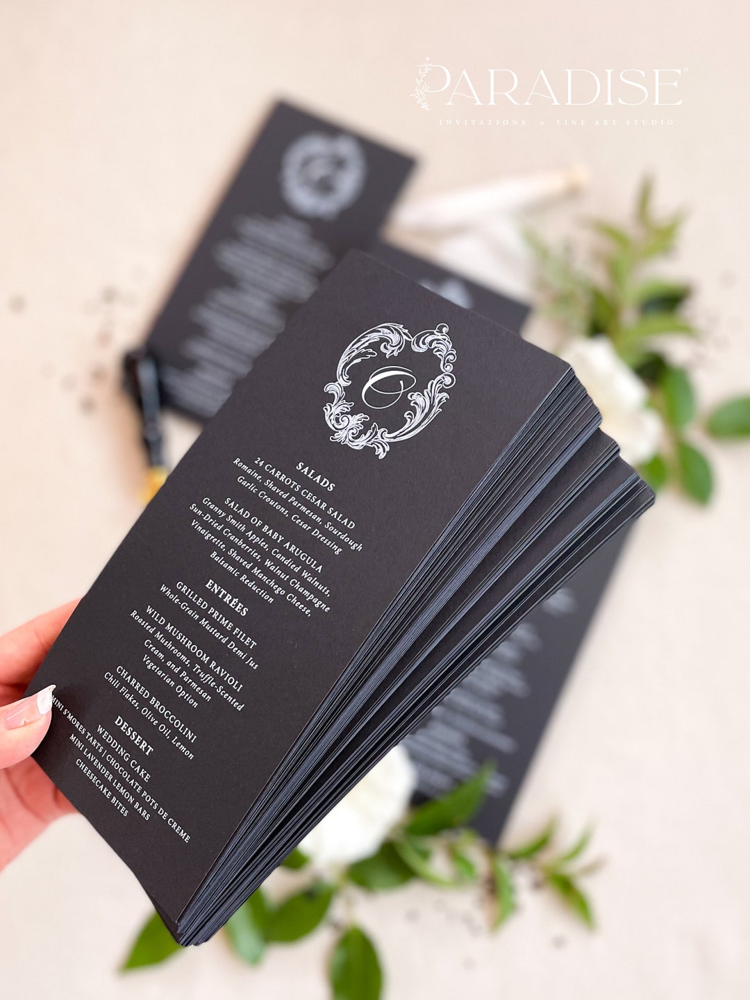 Selah Calligraphy Printable or Printed Menus Custom Made - Etsy