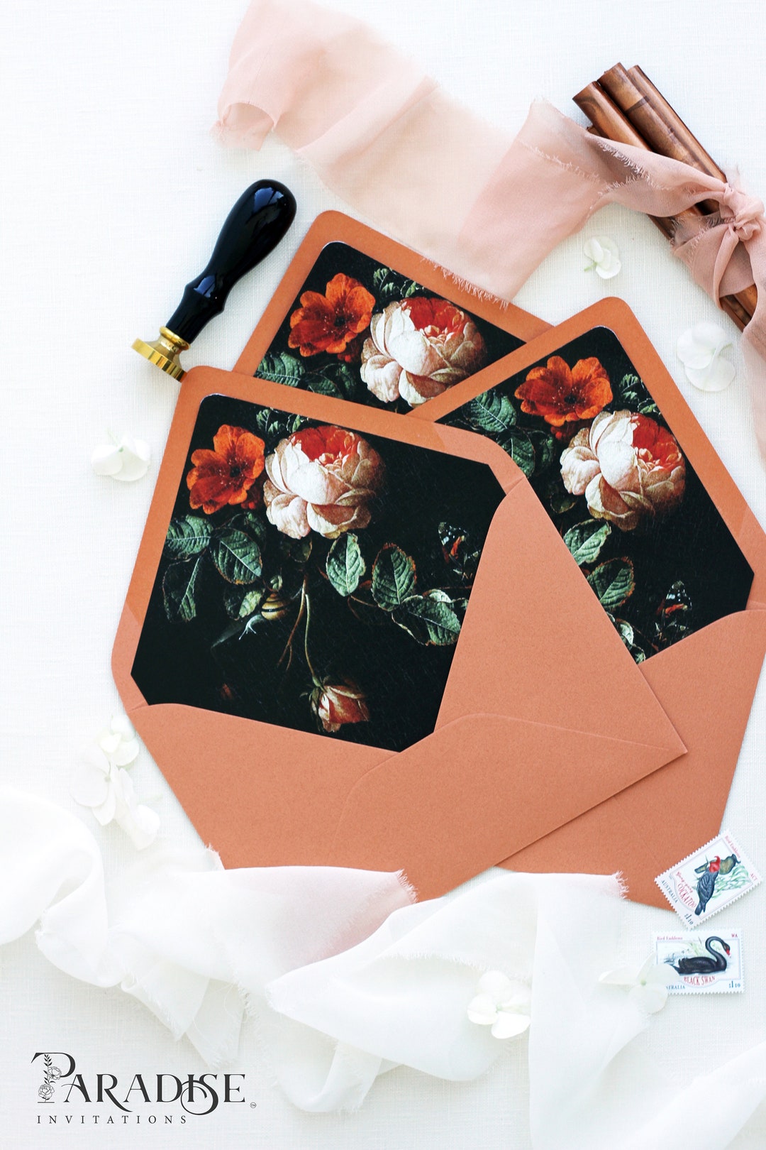 Terracotta Envelopes Wedding Invitation Envelope Liners - Etsy