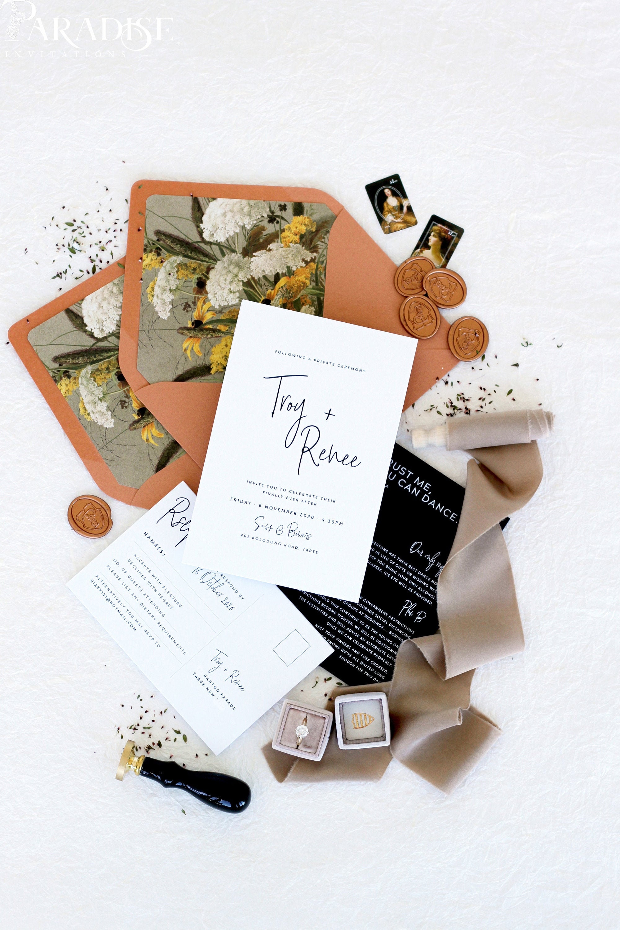 Boho Wedding Personalized Invitation Bohemian Style Boho Stationery ...