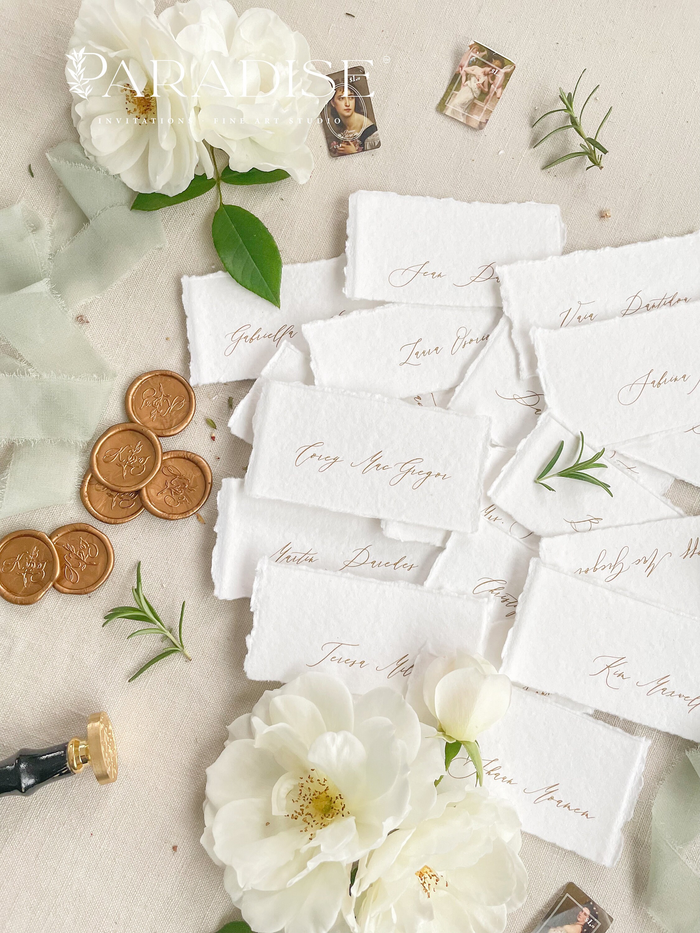 Sidonie Handmade Paper Place Cards Wedding Place Cards Name - Etsy