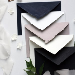 Handmade Paper Envelopes, Wedding Stationery, Handmade Paper, Deckled ...