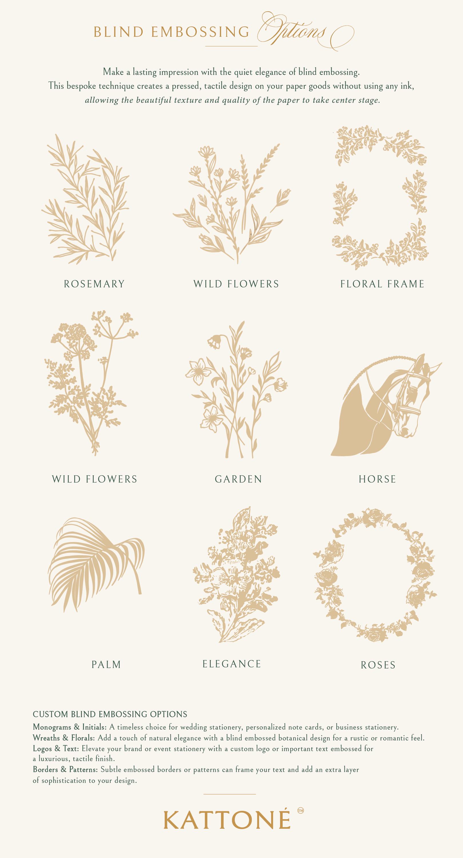 Embossed Handmade Paper Menus | Wax Seals With Dry Petals | Custom ...