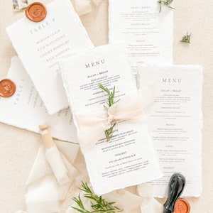 Edmee Handmade Paper Menus, All Occasion Menus, Calligraphy Menus ...