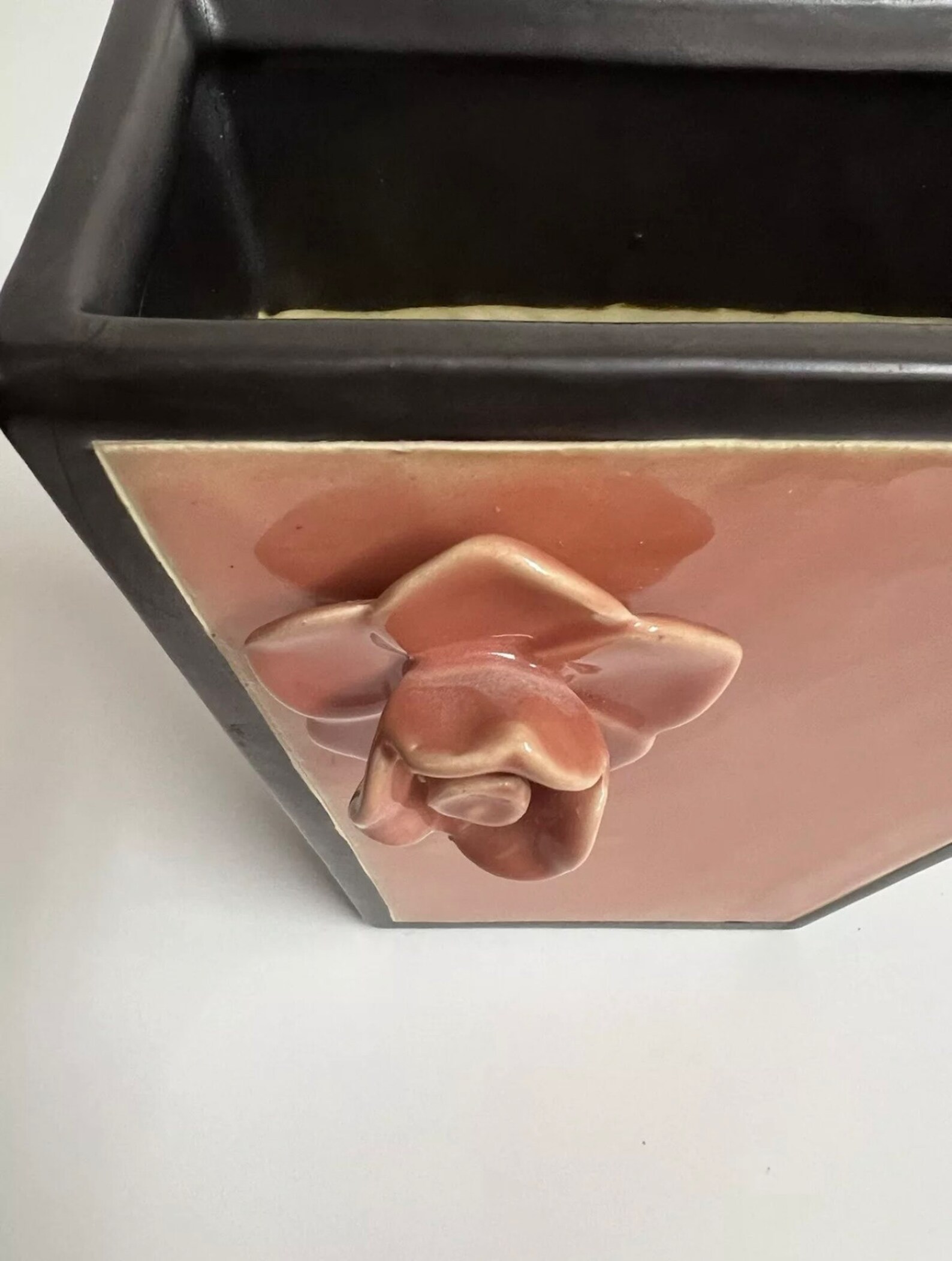 Rose Flower Embossed Vase V-shape Pinkbrown Thailand - Etsy