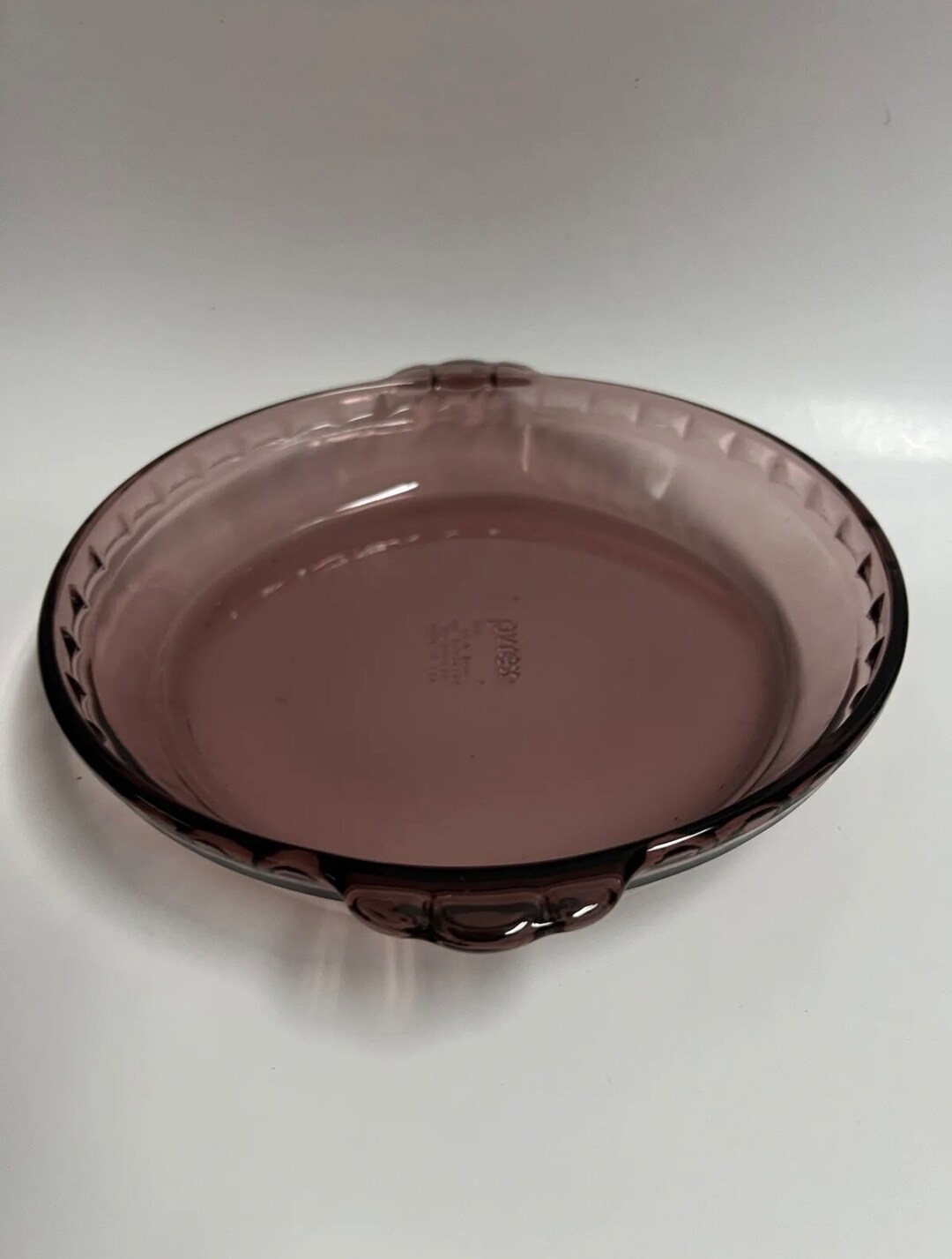 Pyrex USA Made Pie Plate #229 Scalloped Edge Purple Glass Baking Dish ...