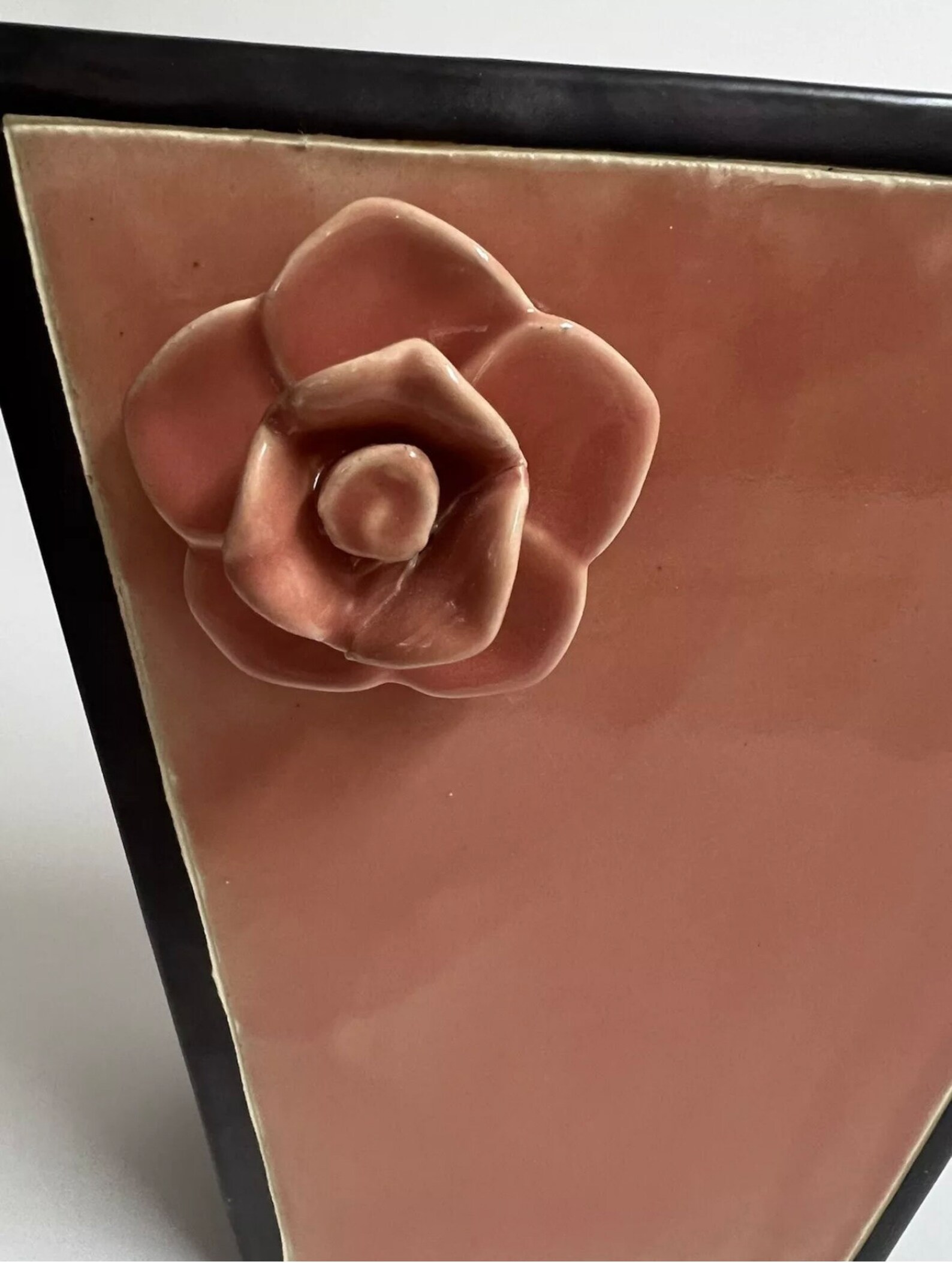 Rose Flower Embossed Vase V-shape Pinkbrown Thailand - Etsy