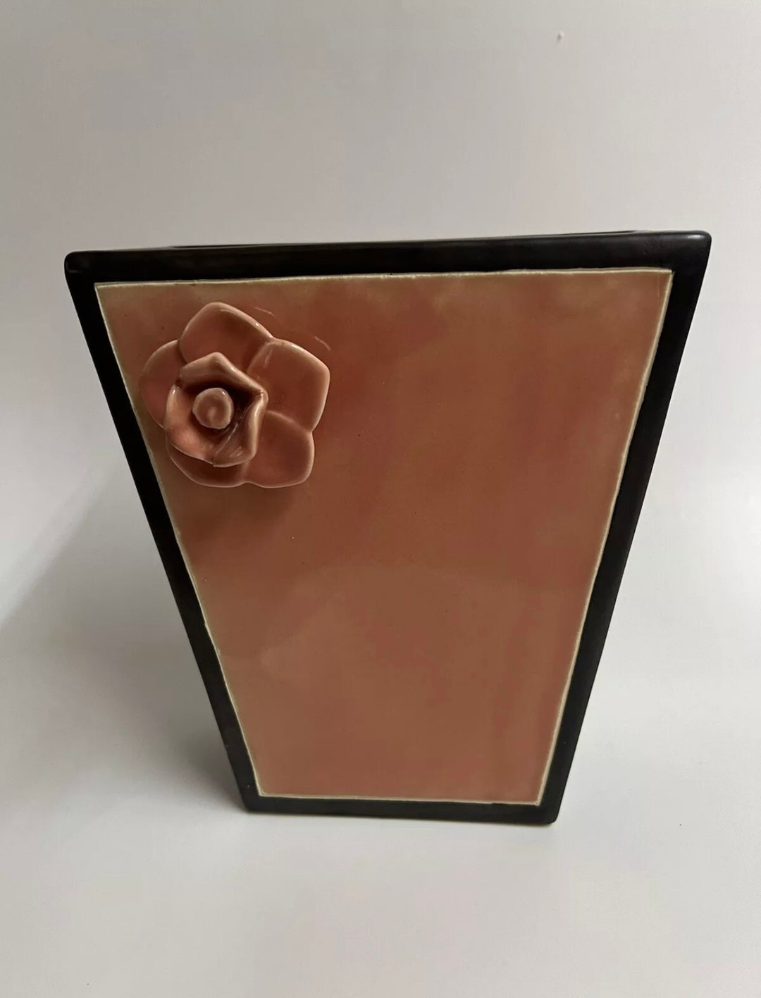 Rose Flower Embossed Vase V-shape Pinkbrown Thailand - Etsy