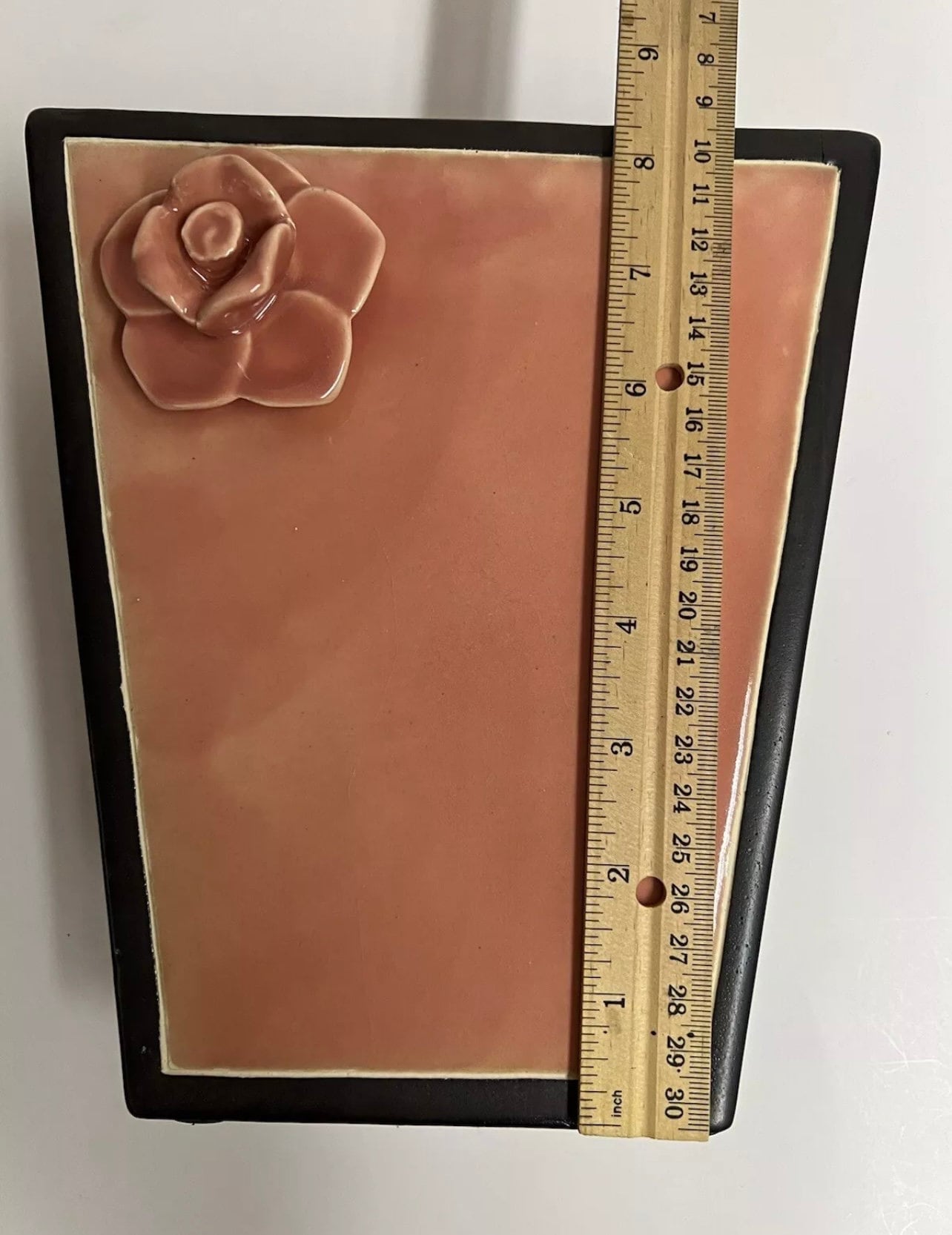 Rose Flower Embossed Vase V-shape Pinkbrown Thailand - Etsy