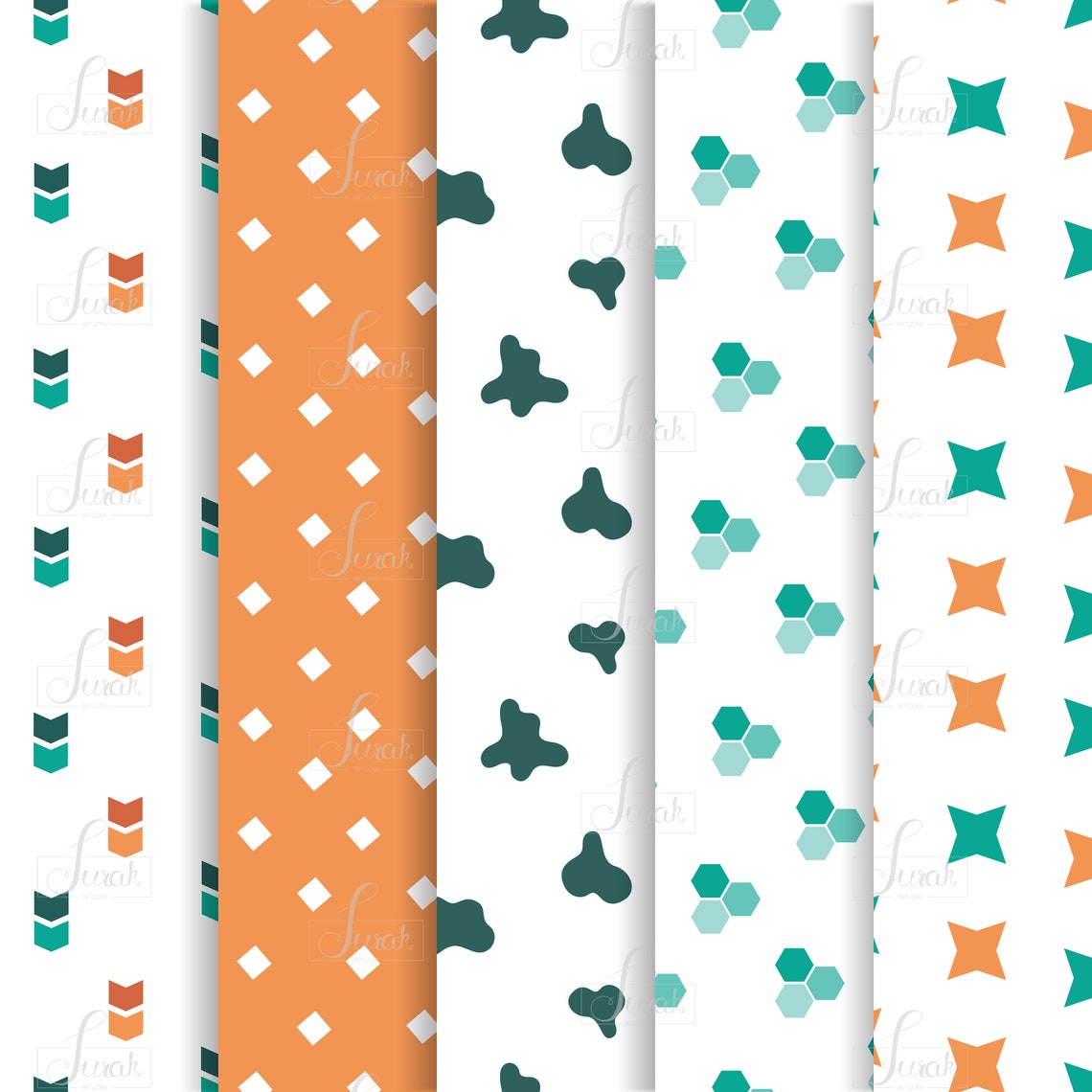 10 Seamless Pattern, Vector Design, Background Patterns, Digital Paper ...