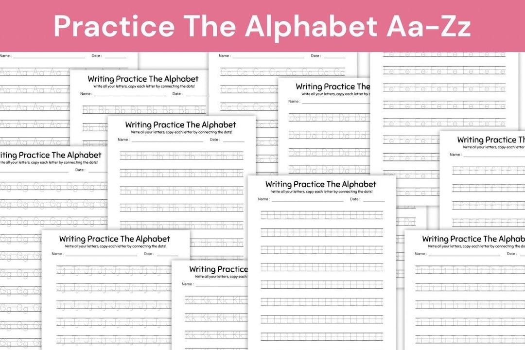 Practice the Alphabet Aa-zz, Writing Practice Worksheets for Preschool ...