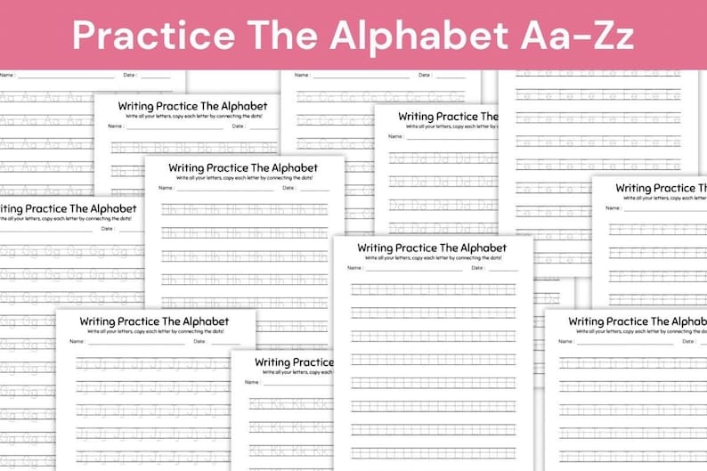 Practice the Alphabet Aa-zz, Writing Practice Worksheets for Preschool ...