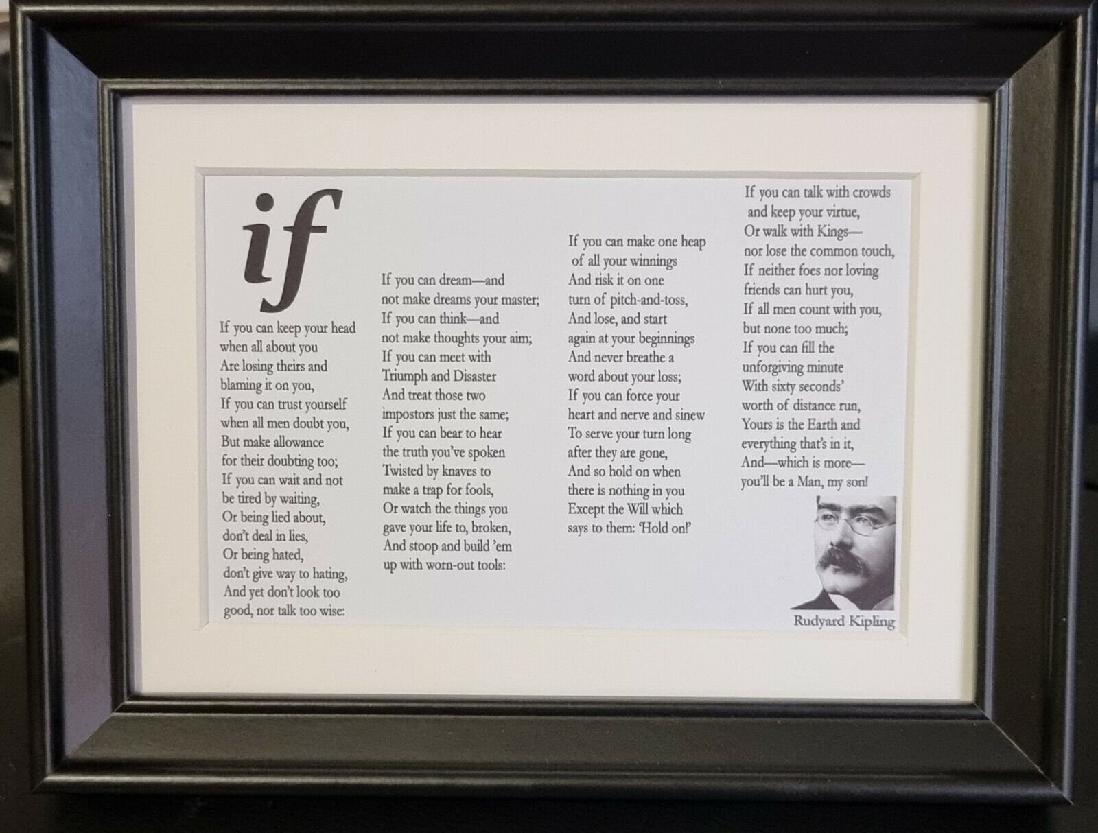If Poem, Rudyard Kipling, Frame - Etsy UK