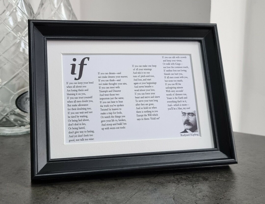 If Poem, Rudyard Kipling, Frame - Etsy UK