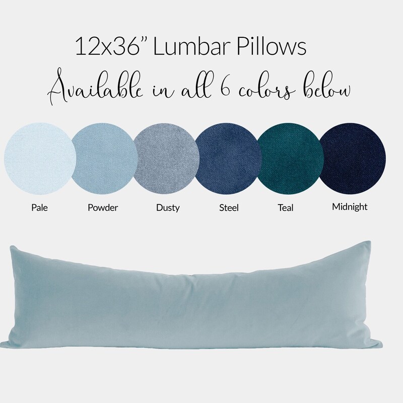 Blue Velvet Lumbar Pillow - Etsy