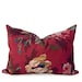 Crimson Red Floral Pattern Lumbar Pillow Maximalist Throw Pillow Cover ...