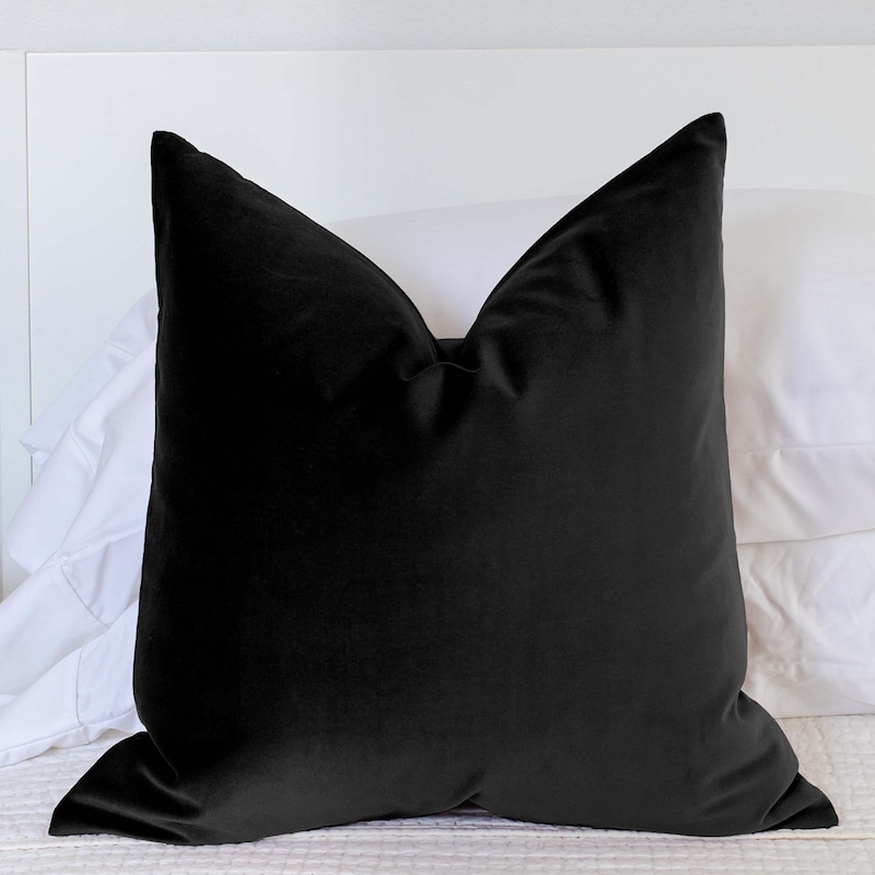 Black Velvet Throw Pillows - Etsy