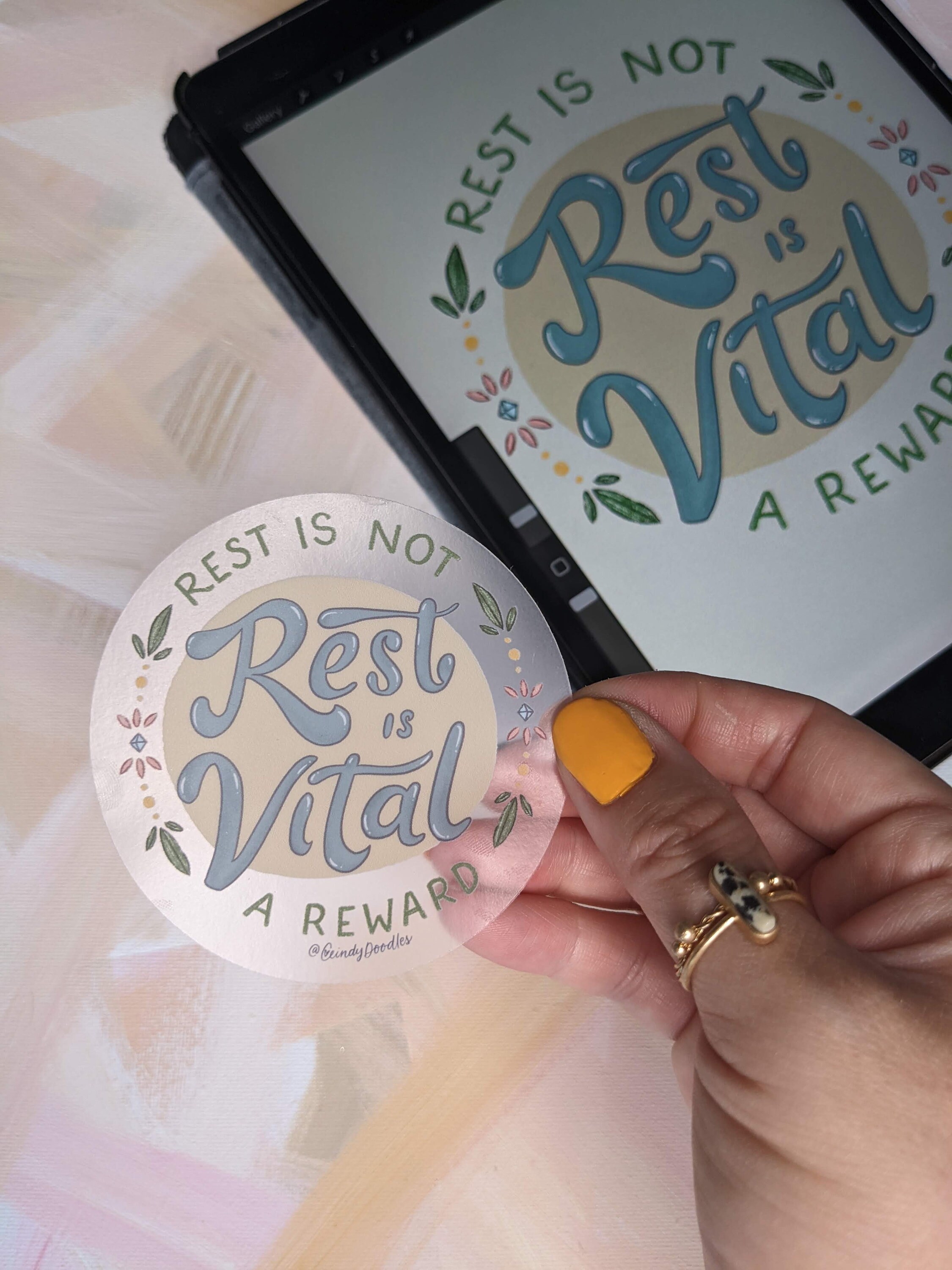 Rest is Not a Reward, Rest is Vital - Clear Sticker, Planner Sticker ...