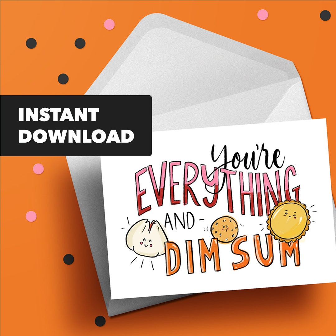 Dim Sum Pun Greeting Card Digital Download - Etsy