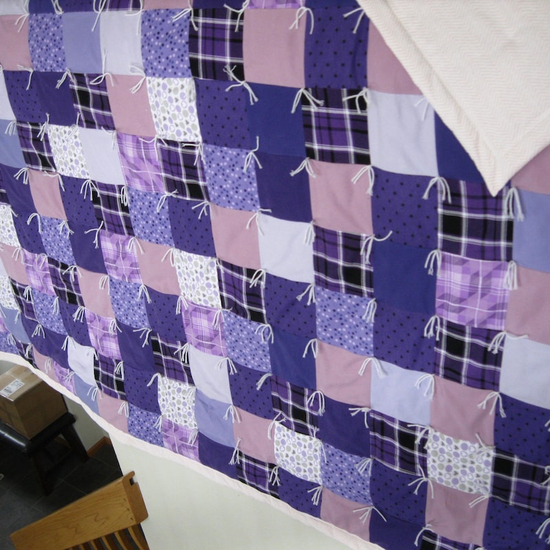 Purple Flannel Comforter - Etsy