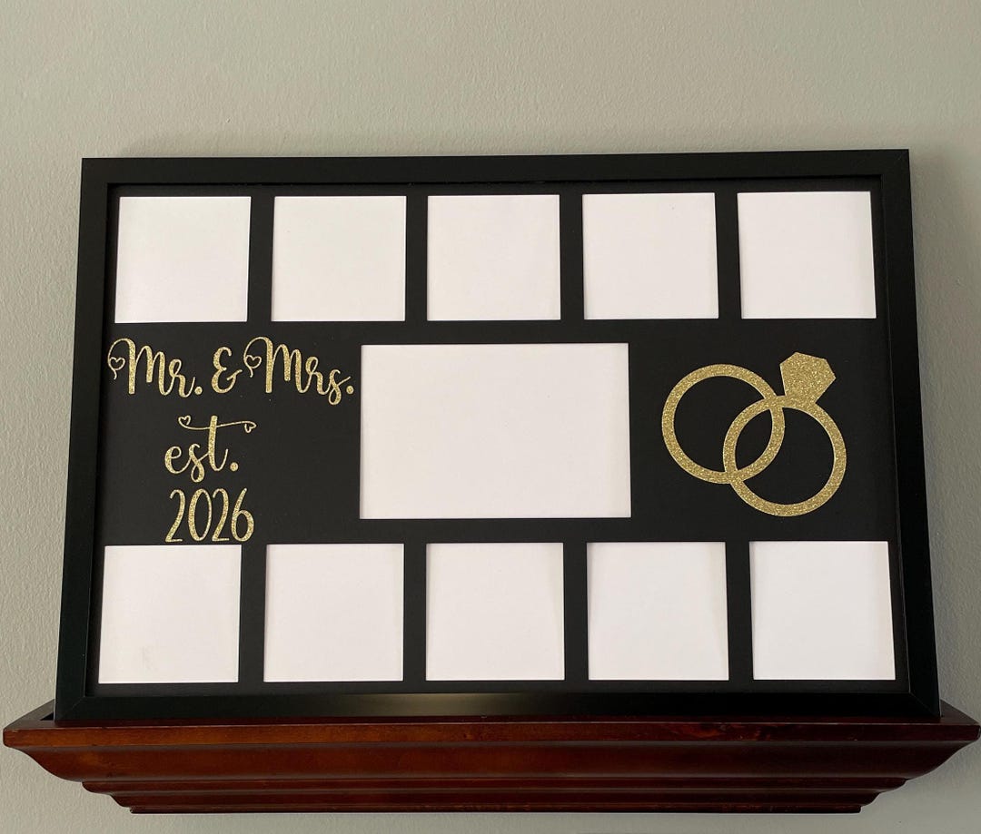 Wedding Picture Collage Photo Frame Bridal Shower Gift Just Married - Etsy