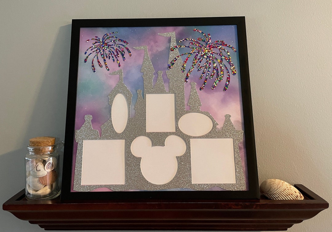Disney Castle Fireworks Picture Frame Collage Photo Frame Mickey Mouse ...