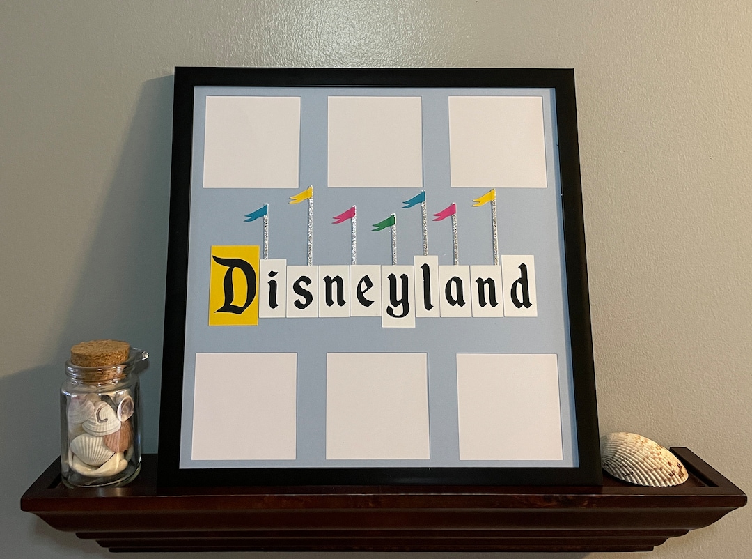Disneyland Sign Photo Frame Collage Picture Frame Flags Mickey Mouse ...