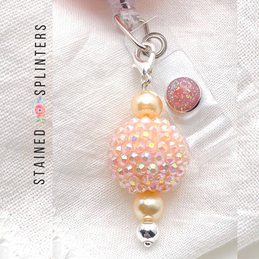 Custom Beaded Dangle for Badge Reel, Purse, Planner or Keychain ...