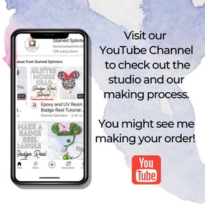 Spring Fling Floral Mouse Head Custom Glitter Badge Clip Personalized ...