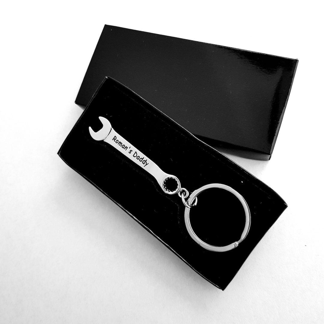 Personalised Keyring Spanner, Gift for Dad, Men, Him, Birthday, Thank ...