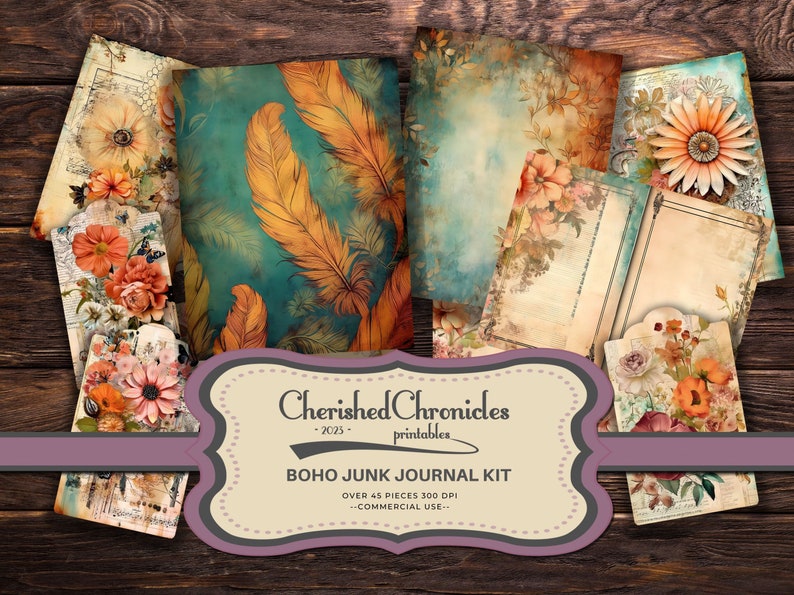 Boho Junk Journal Kit Printable Boho Pages Boho Ephemera - Etsy